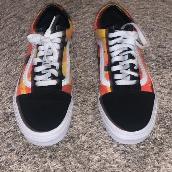 Vans | Shoes | New Old School Fire Flame Vans | Poshmark